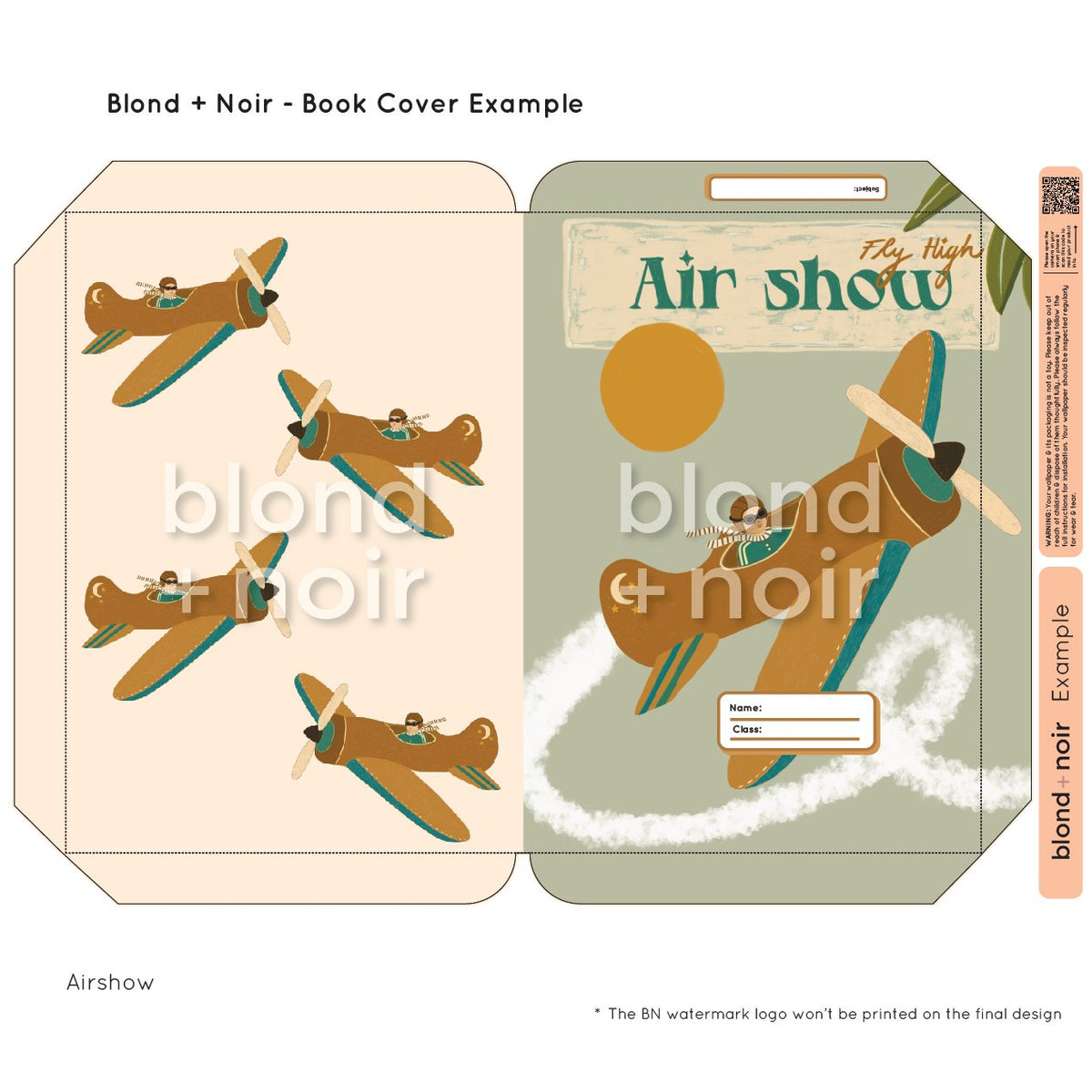 Airshow | Pre-cut Book Covers | Customisable Back to School Supplies ...