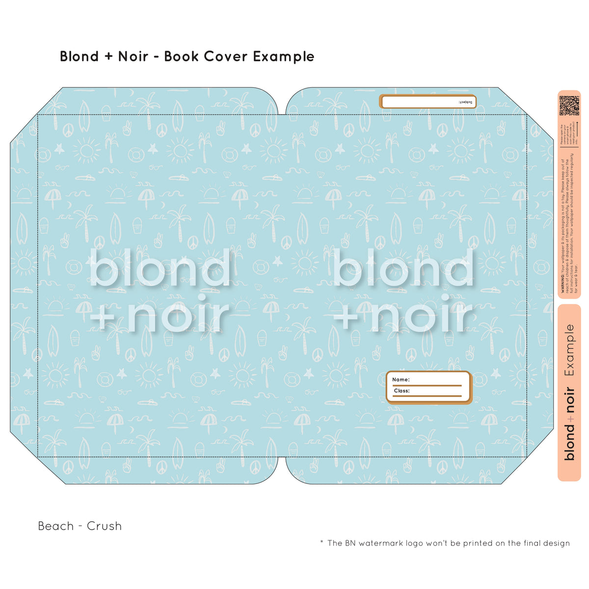 Beach | Pre-cut Book Covers | Customisable Back to School Supplies ...