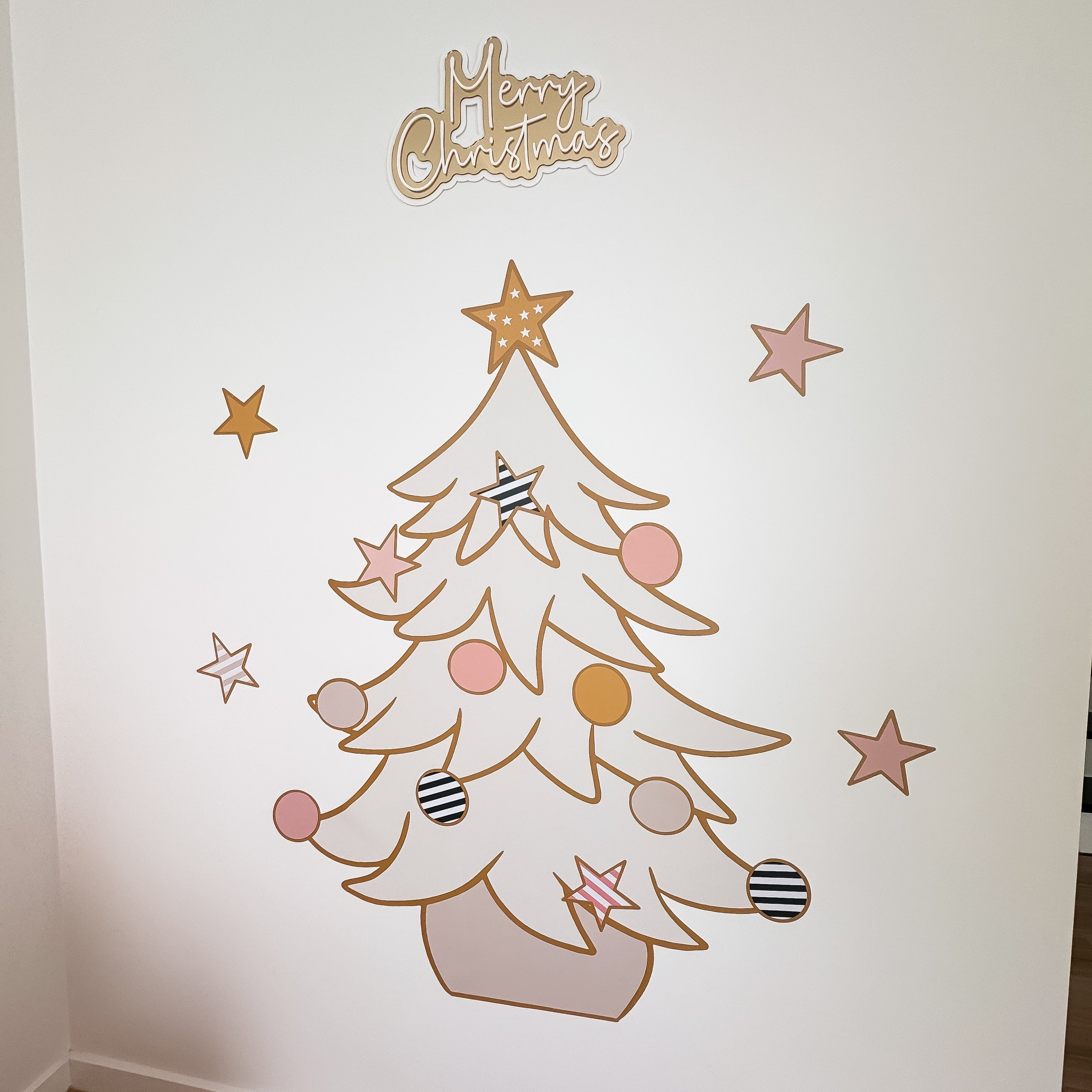 Wall Decal Christmas Tree Red Paper Christmas Tree Wall Decal Decor