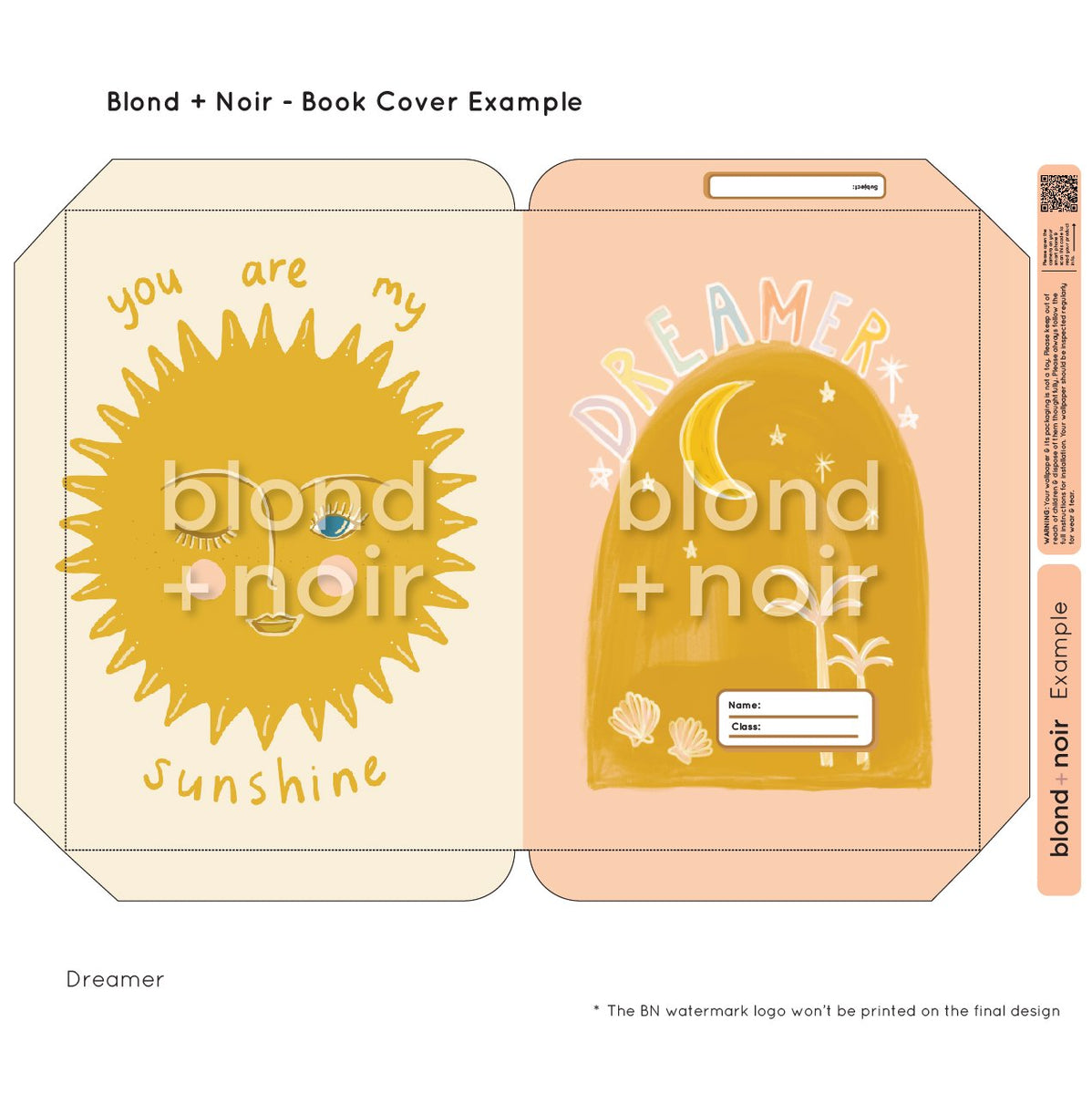 Dreamer | Pre-cut Book Covers | Customisable Back to School Supplies ...