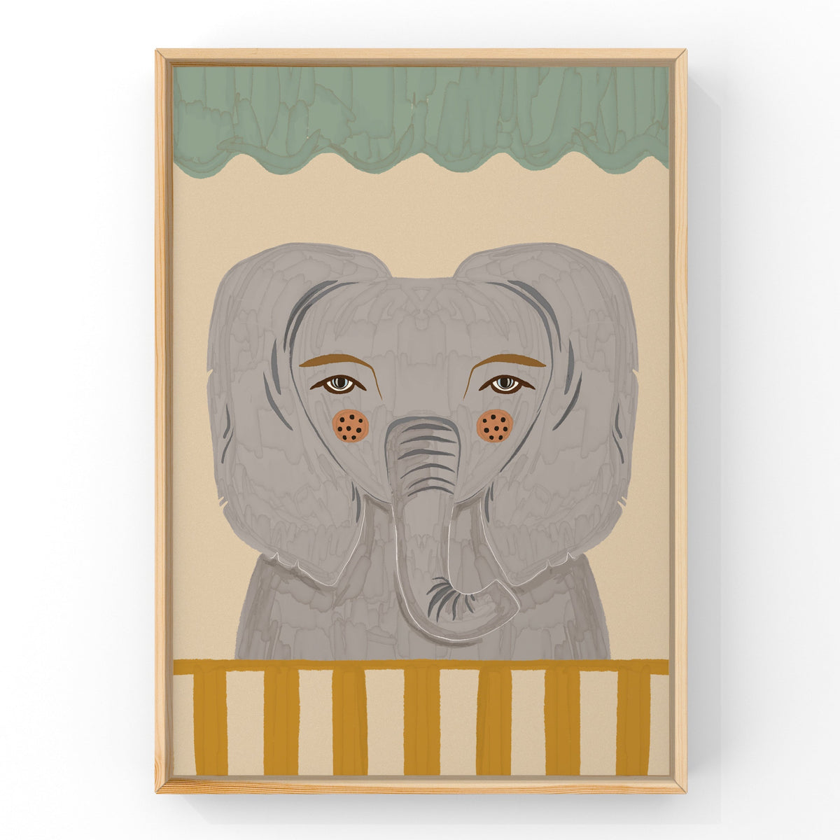 Eli the Elephant by Little Peach & Pip | Art Print – Blond + Noir
