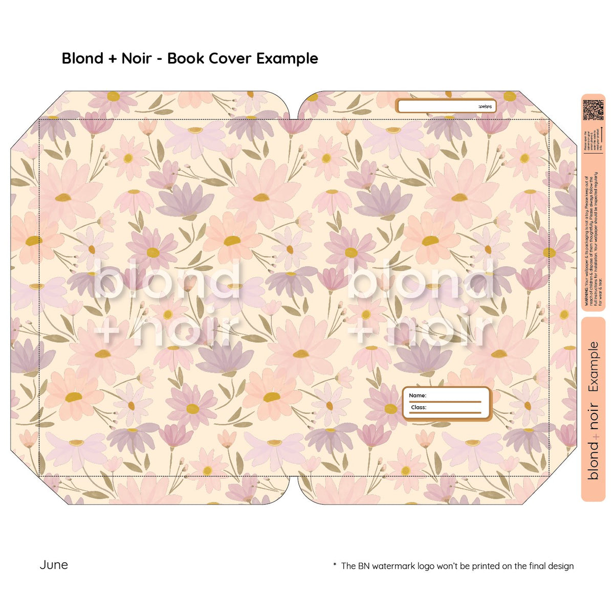 June | Pre-cut Book Covers | Customisable Back to School Supplies ...