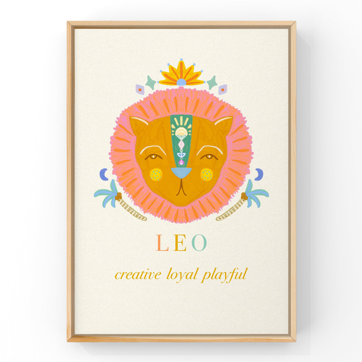 LEO Pastel Star Sign by Little Peach & Pip | Art Print – Blond + Noir