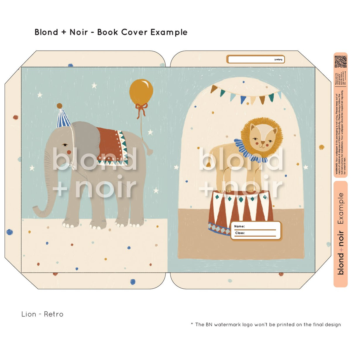 Lion Retro | Pre-cut Book Covers | Customisable Back to School Supplie ...