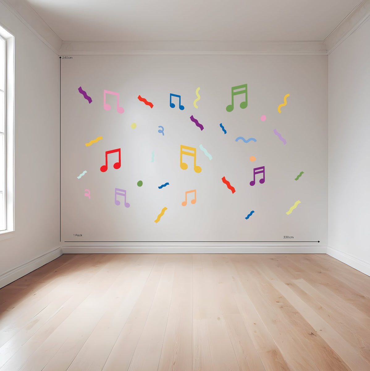 Musical Rainbow Über Shapes | Wall Decals – Blond + Noir