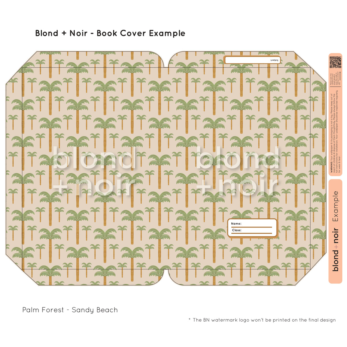 Palm Forest | Pre-cut Book Covers | Customisable Back to School Suppli ...
