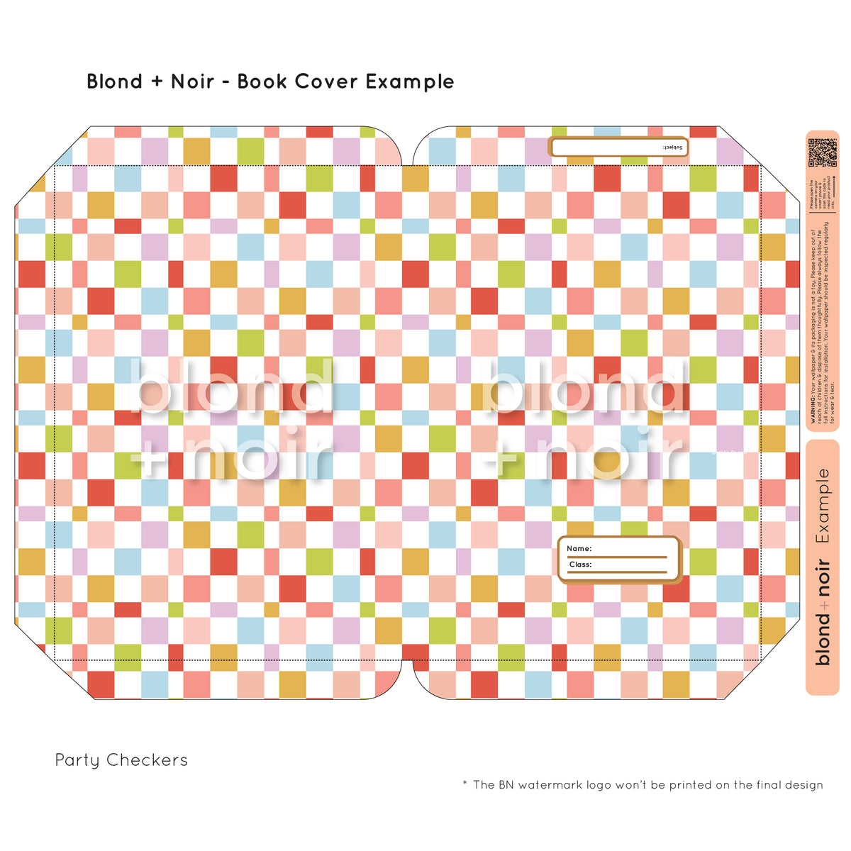 Party Checkers | Pre-cut Book Covers | Customisable Back to School Sup ...