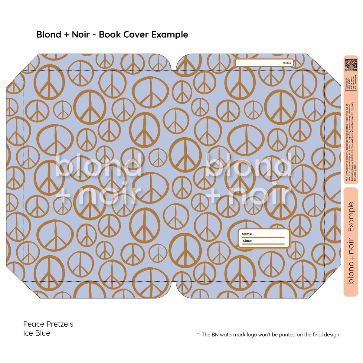 Peace Pretzel | Pre-cut Book Covers | Customisable Back to School Supp ...