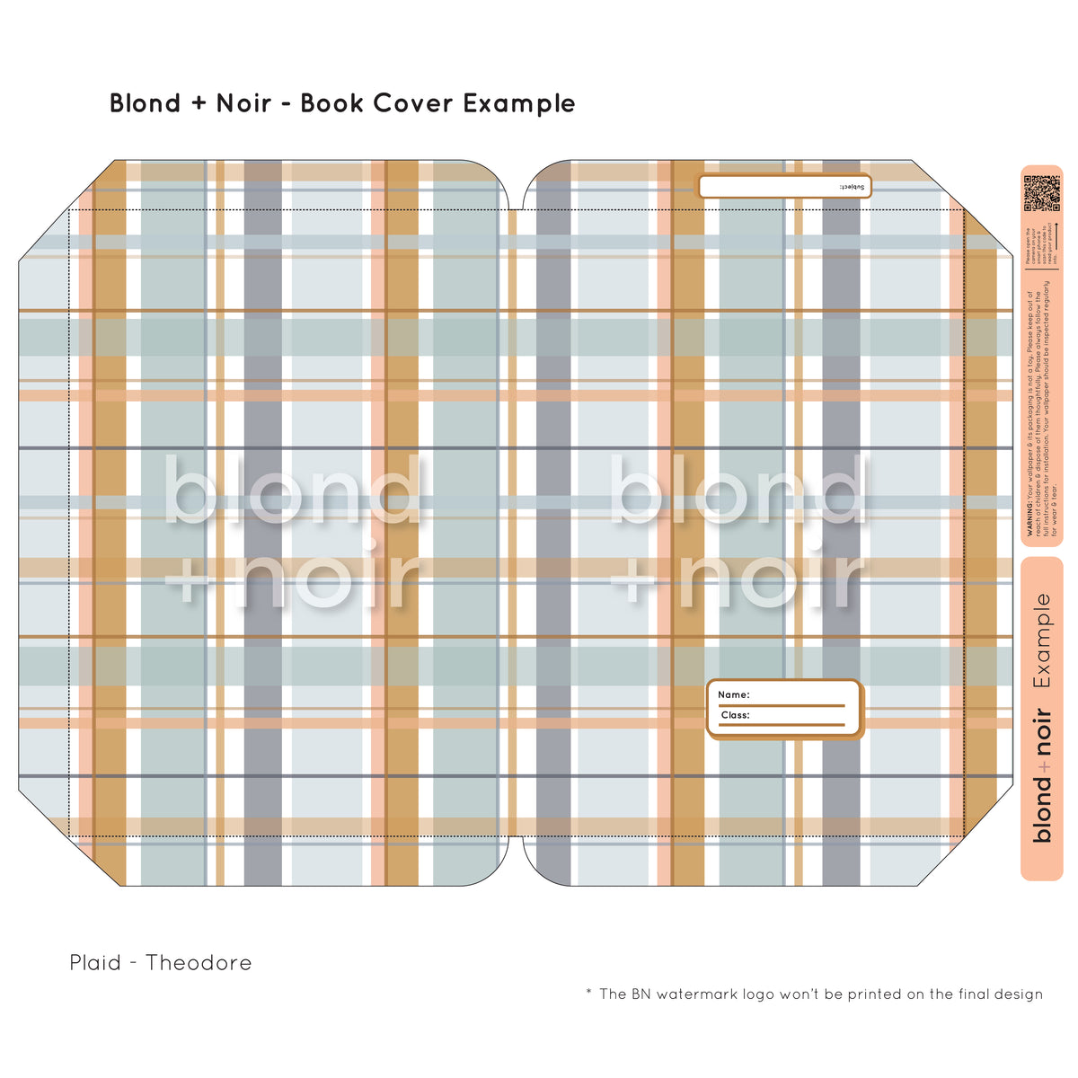 Plaid | Pre-cut Book Covers | Customisable Back to School Supplies ...