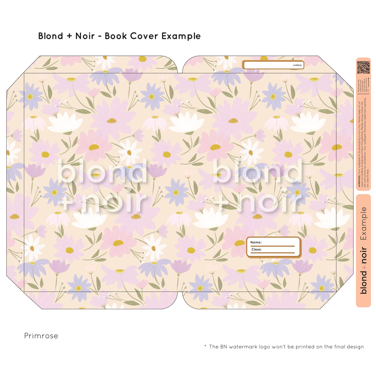 Primrose | Pre-cut Book Covers | Customisable Back to School Supplies ...