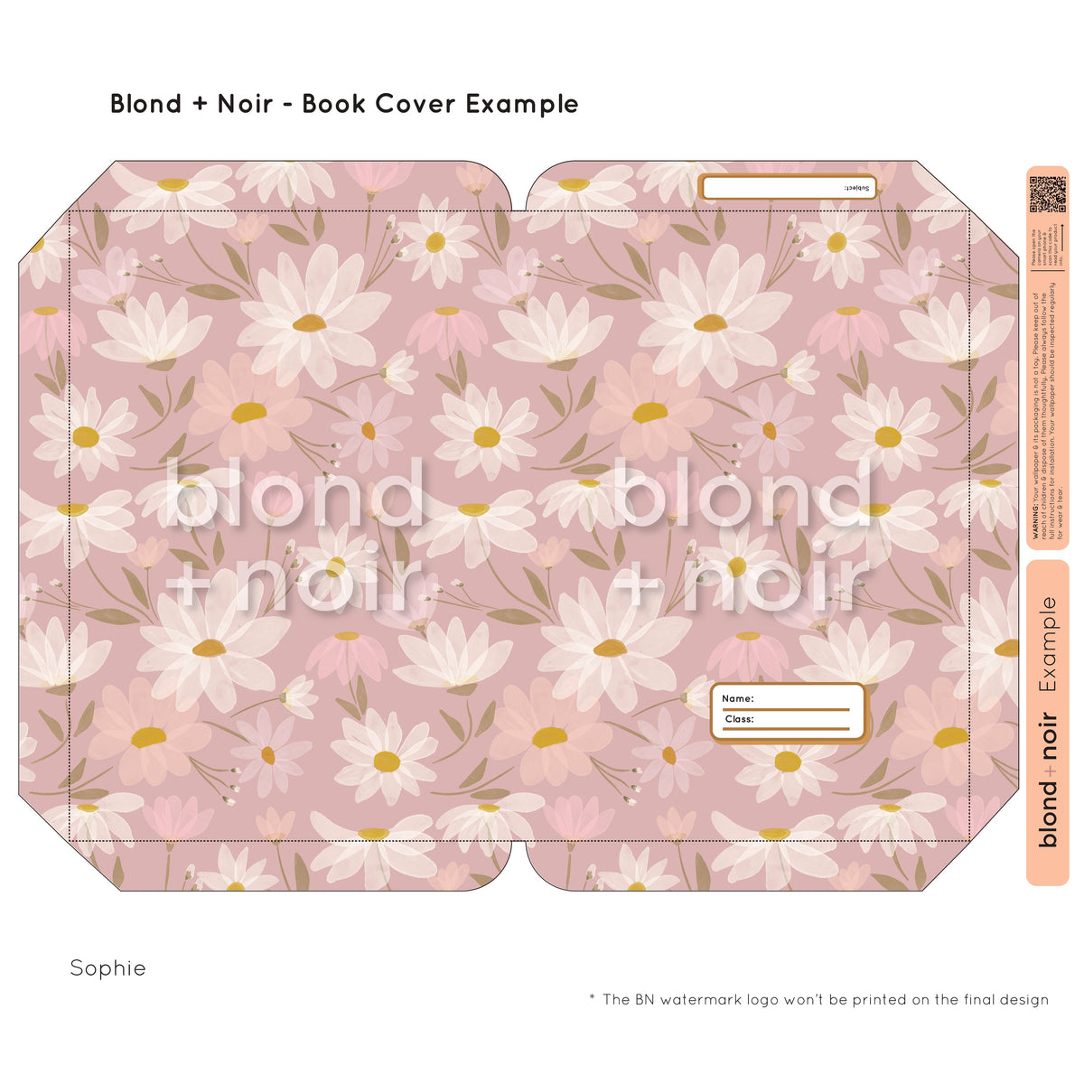 Sophie | Pre-cut Book Covers | Customisable Back to School Supplies ...