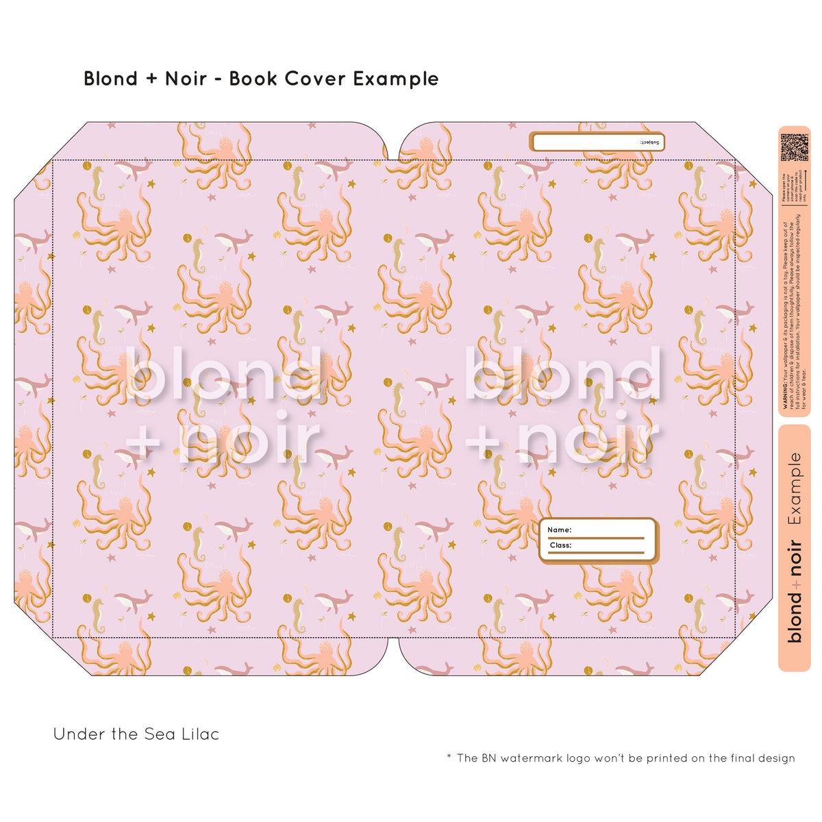 Under the Sea Lilac | Pre-cut Book Covers | Customisable Back to Schoo ...