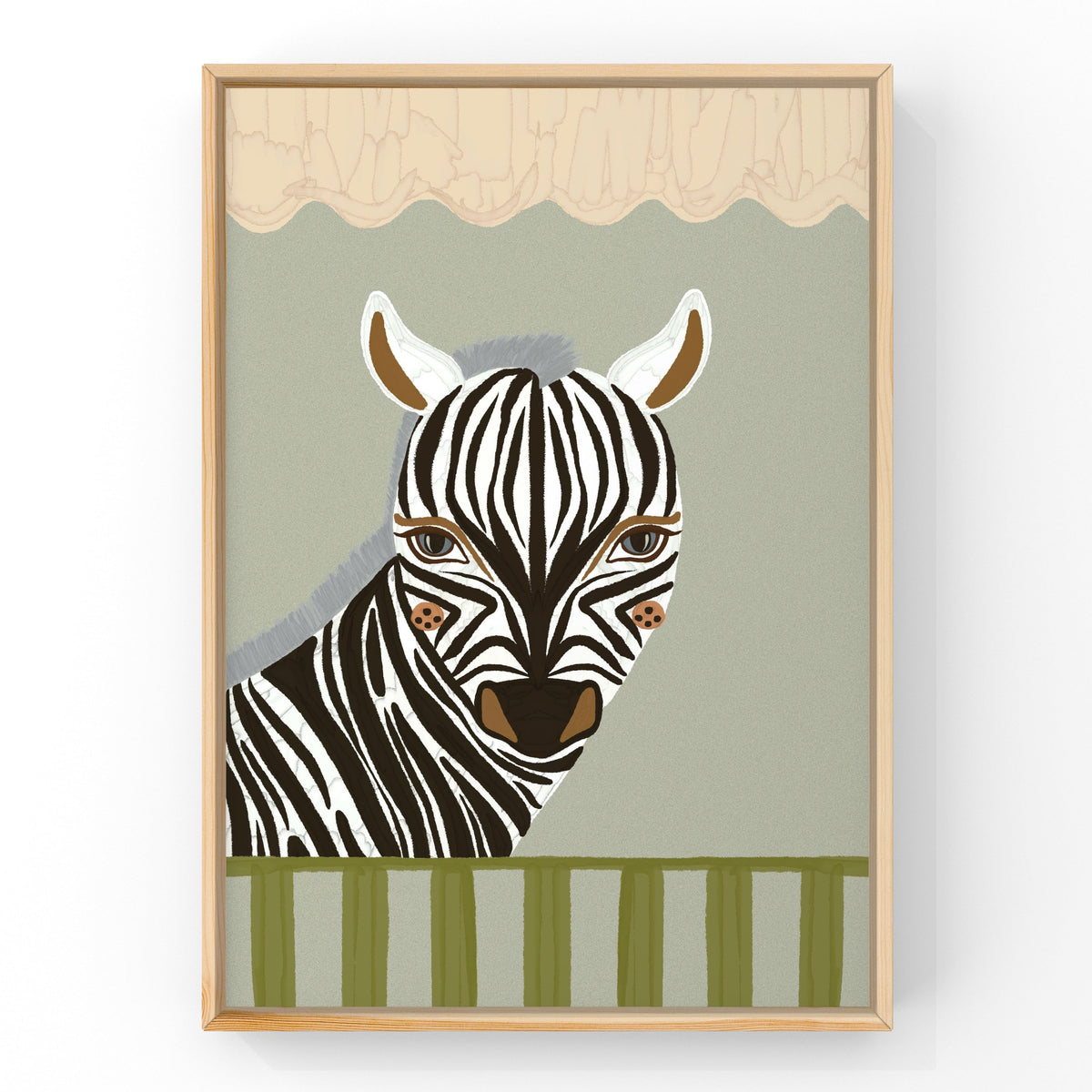 Zed the Zebra by Little Peach & Pip | Art Print – Blond + Noir