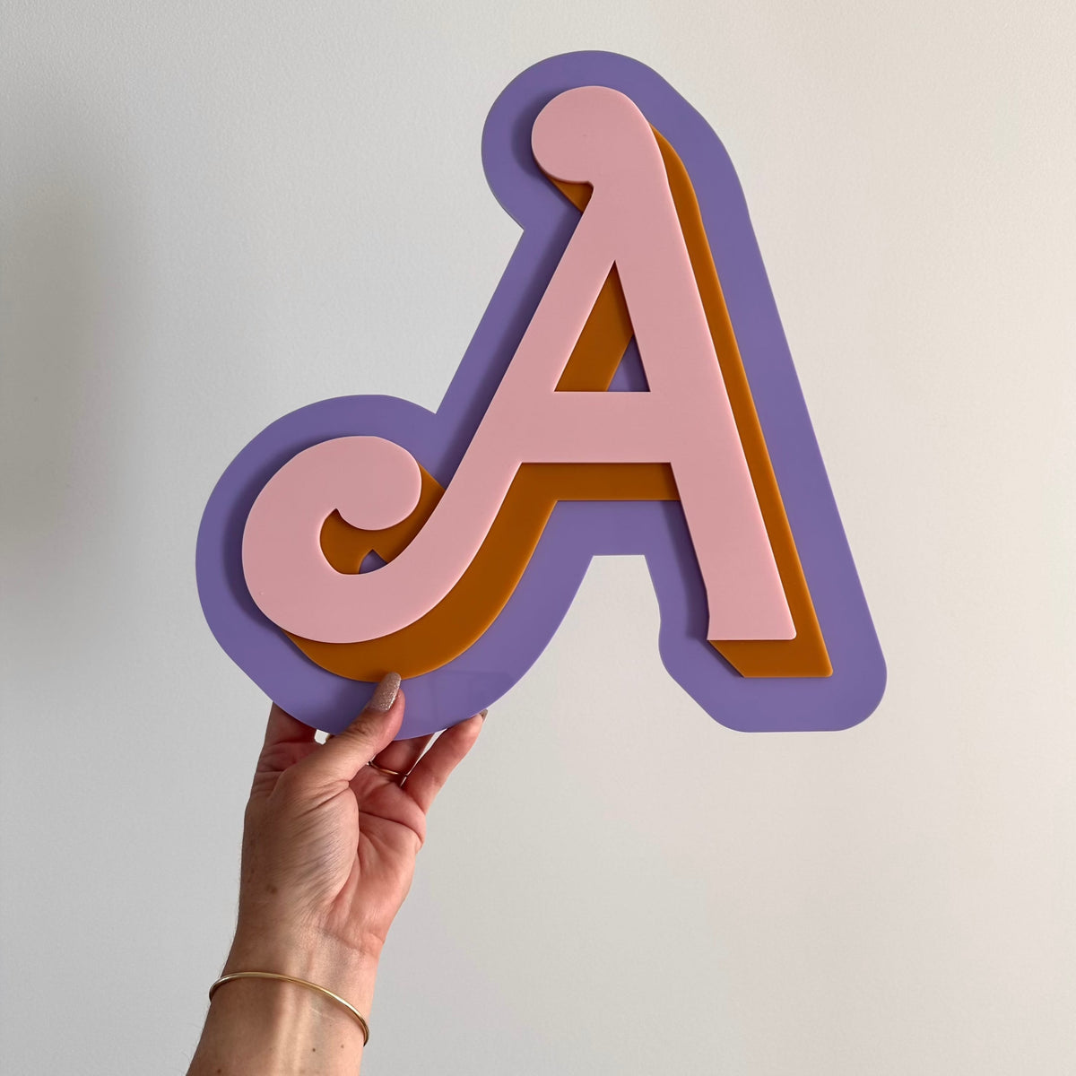 Blond Triple Layer Letters | Custom Acrylic Initial – Blond + Noir