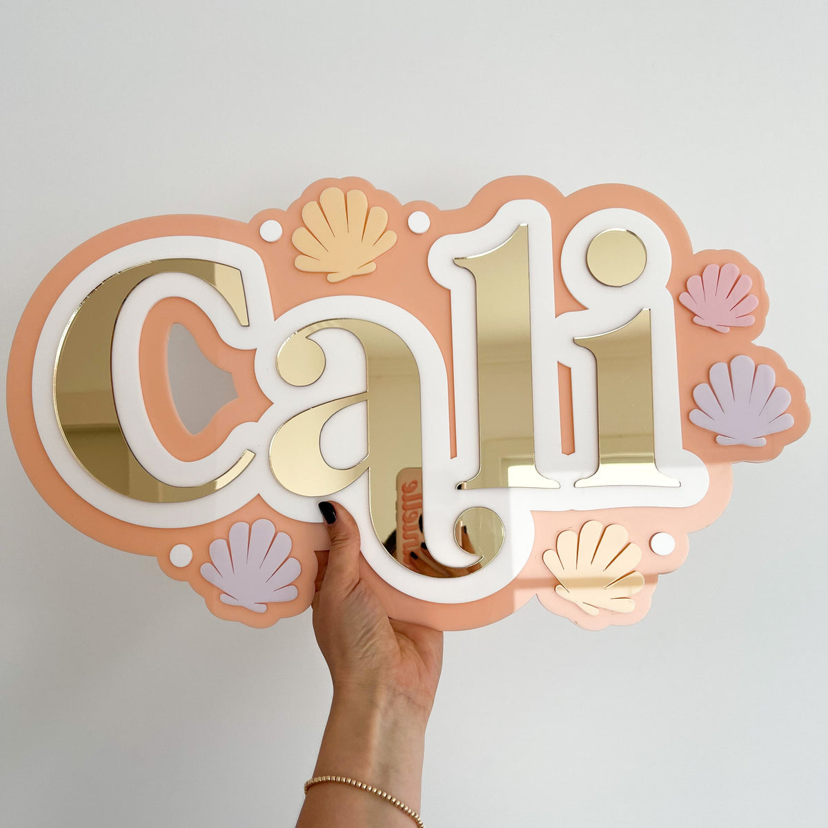 Triple Layer Shell | Custom Acrylic Name – Blond + Noir